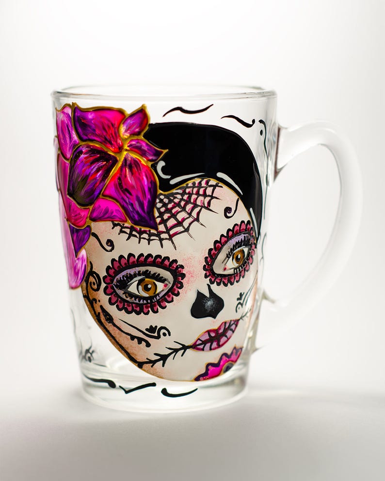 Coffee Mug Sugar Skull Halloween Mug Day of the Dead Gift | Etsy