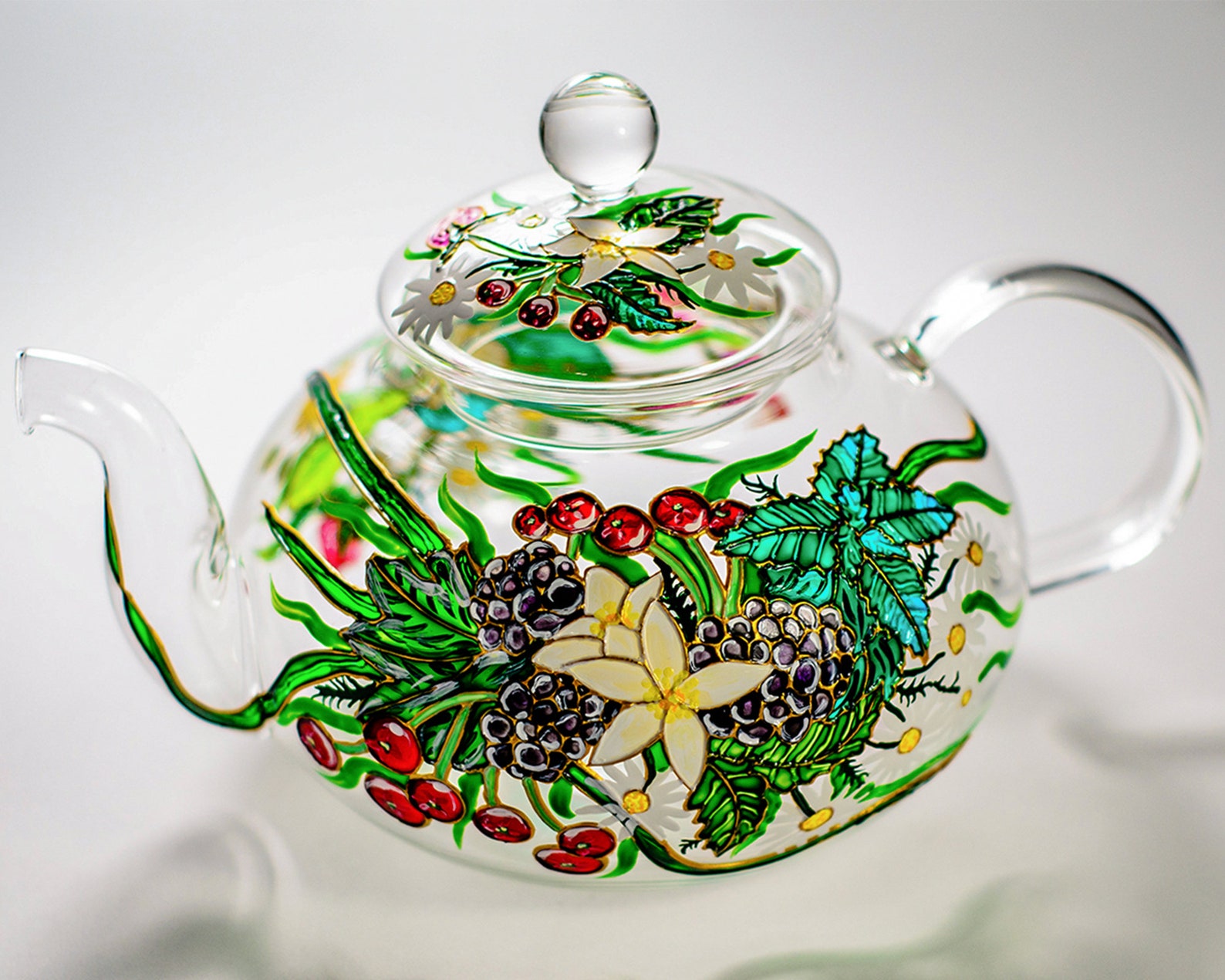 Personalized Tea Set Teapot With Cups and Saucers Botanical - Etsy