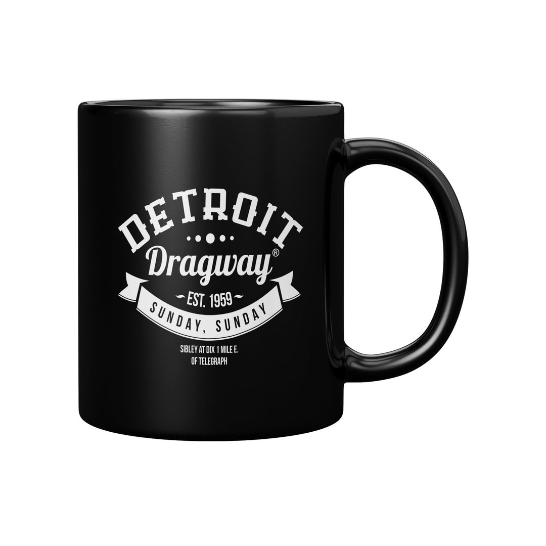 Detroit Dragway® Sunday-sunday Black Mug - Etsy