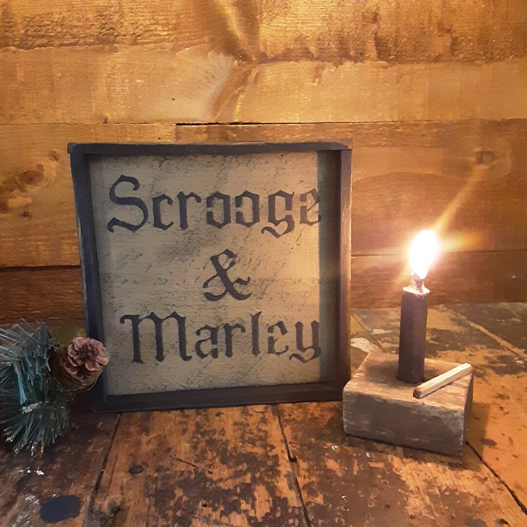 Small Scrooge and Marley Framed Christmas Sign/primitive/colonial ...