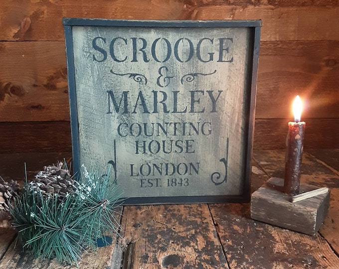 Scrooge & Marley Counting House London, Est. 1843 Framed Christmas Sign ...