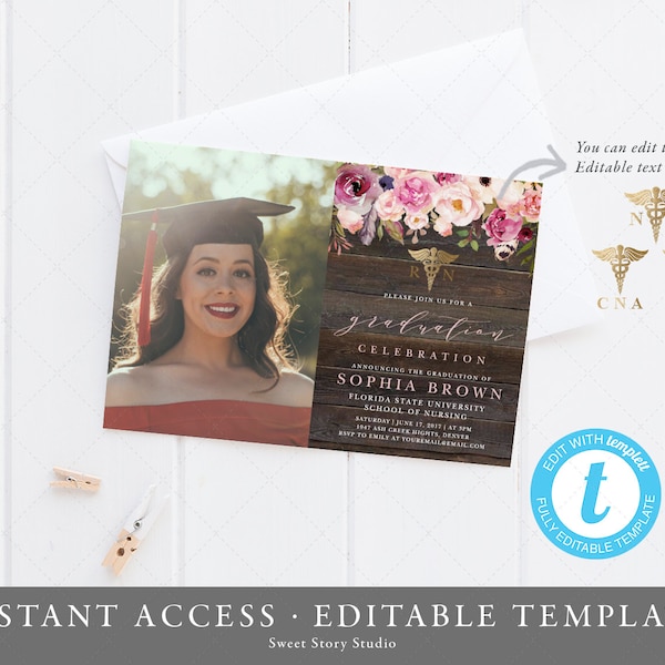 Bsn Nursing Graduation Card - Etsy
