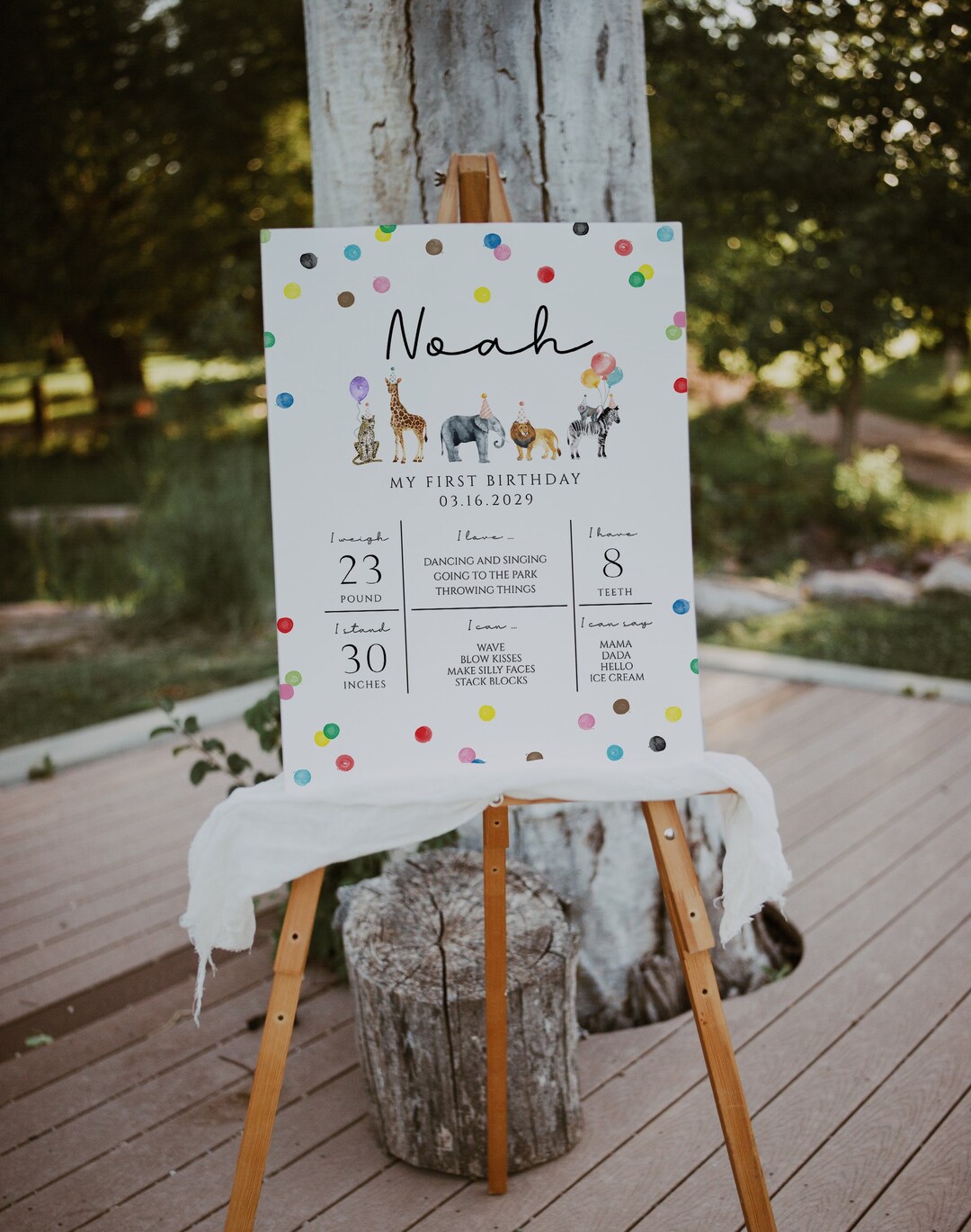 18x24 One Year Sign Template, Party Animals First Birthday, Wild One ...