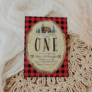 Lumberjack Birthday Invitation Card, Adventure, Camping, Woodland, Boys ...