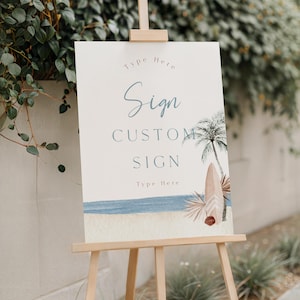 Surf Baby Shower Welcome Sign: Beach Theme (editable Template) | DC304 ...