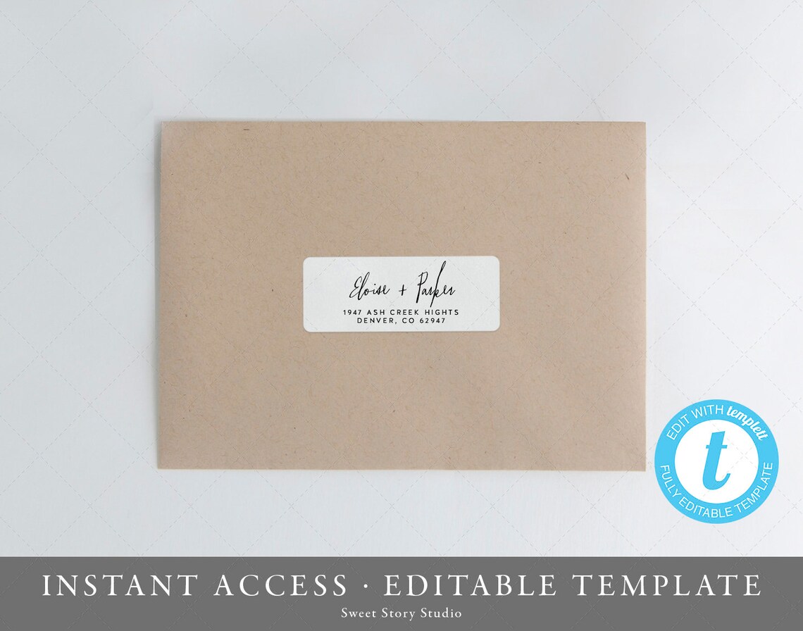 Printable Address Label Template Instant Download Templett - Etsy