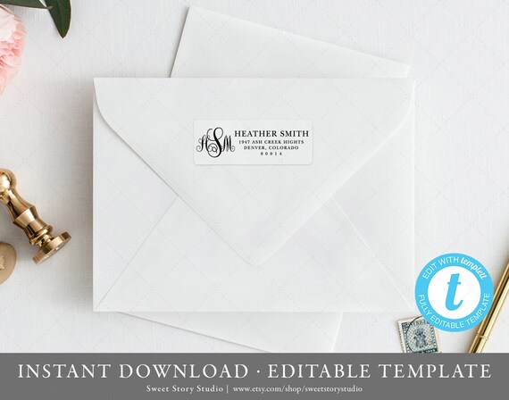 Return Address Label Template Instant Download Templett - Etsy