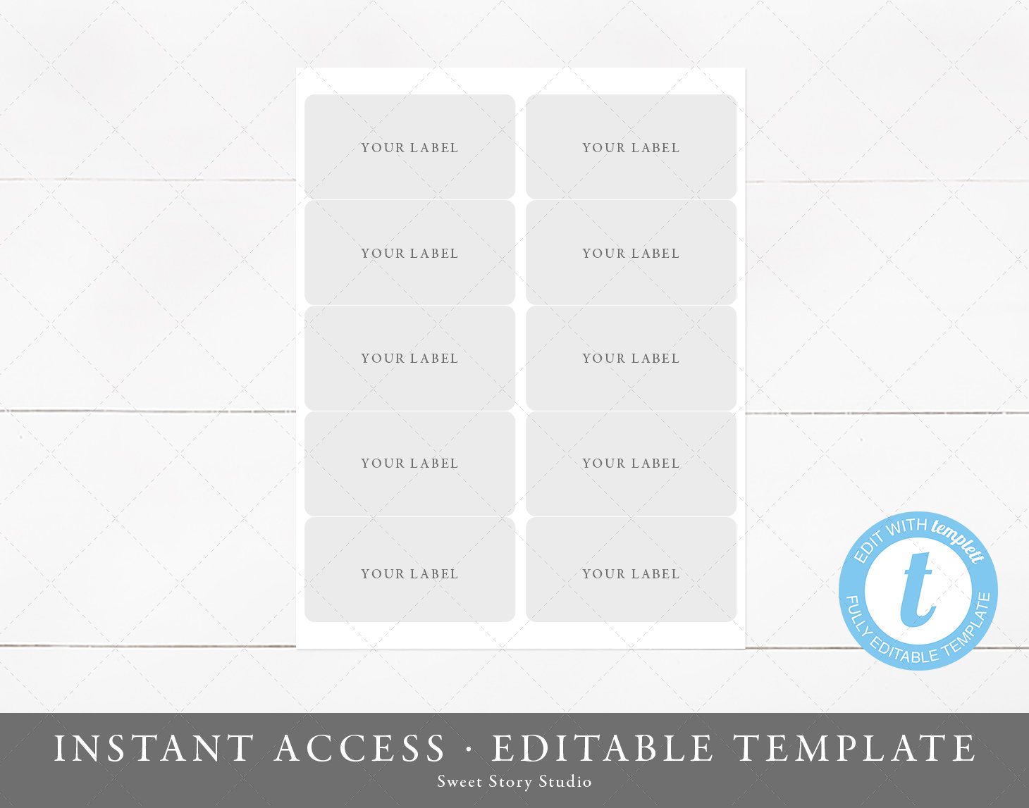 2x4 Printable Address Label Template | Instant Download, Templett ...