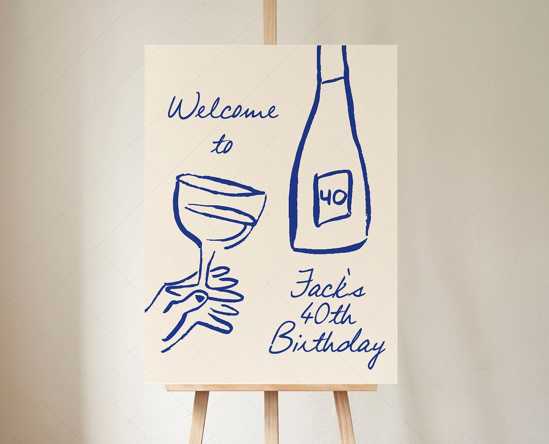 18x24 Adult Birthday Sign Template for Any Age, 20th, 30th, 40th, 50th ...