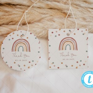 Neutral Rainbow Tag, Hang Tags, Thank You, Gift Tags, Sticker ...