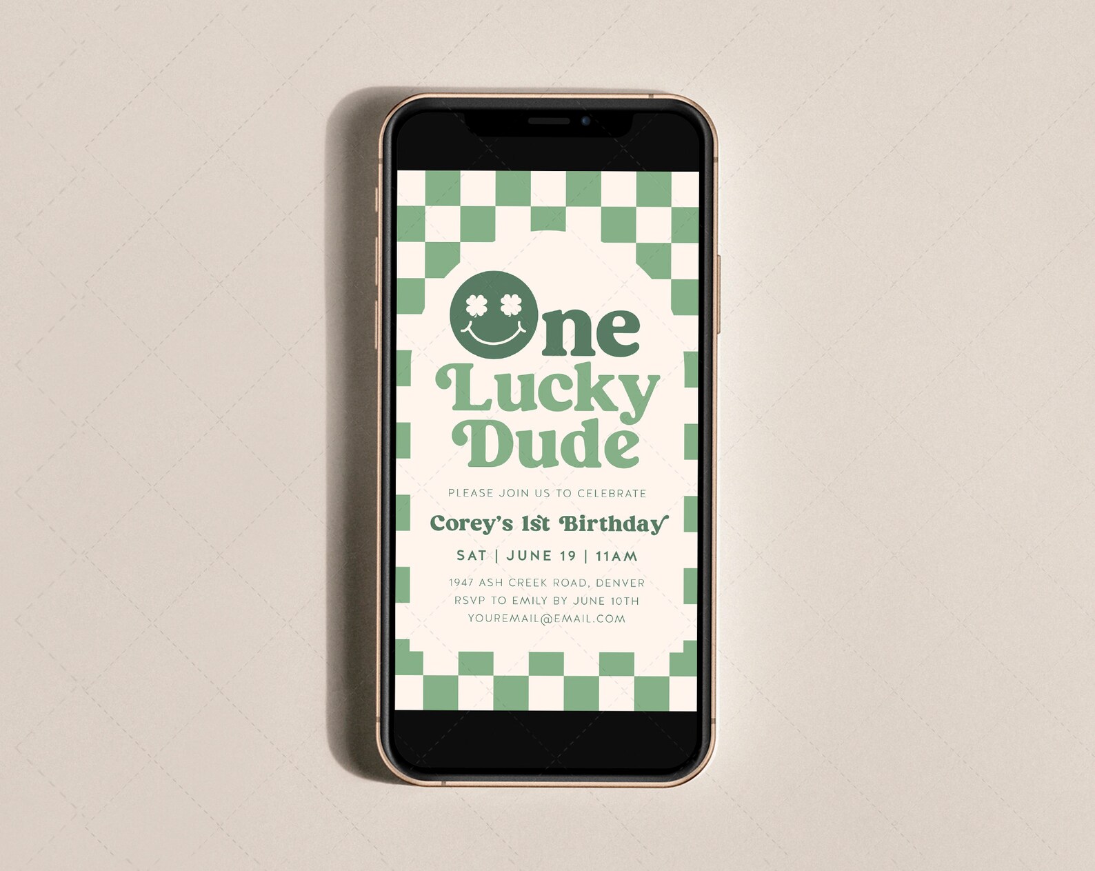 Lucky Dude Birthday Mobile Invitation: St Patricks Theme (editable ...