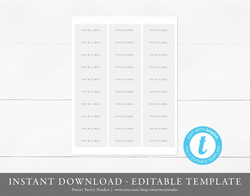 1 X 2 5 8 Printable Address Label Template Instant Download Etsy