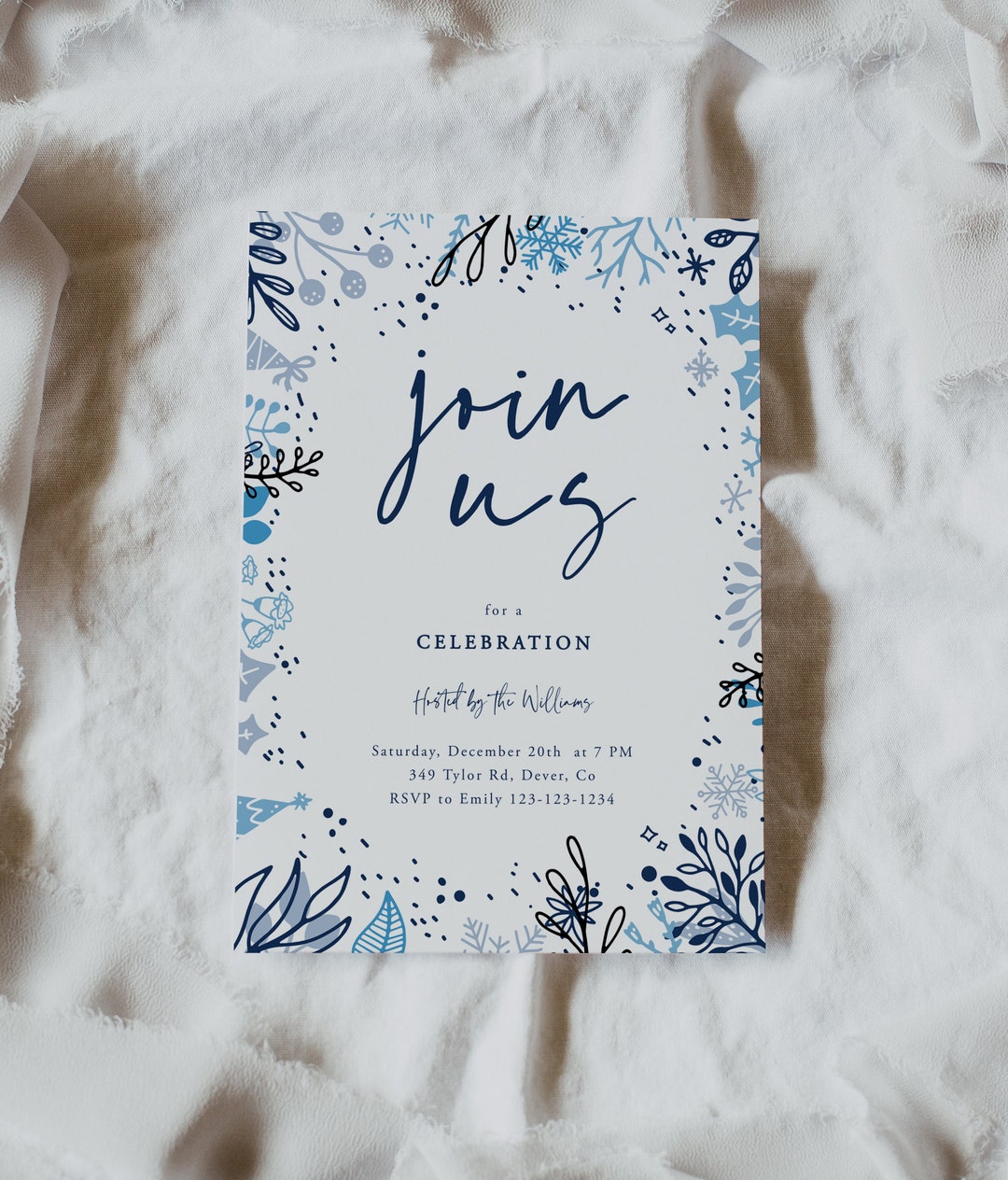 Winter Theme Invitation for Any Event Holiday Party Invite - Etsy