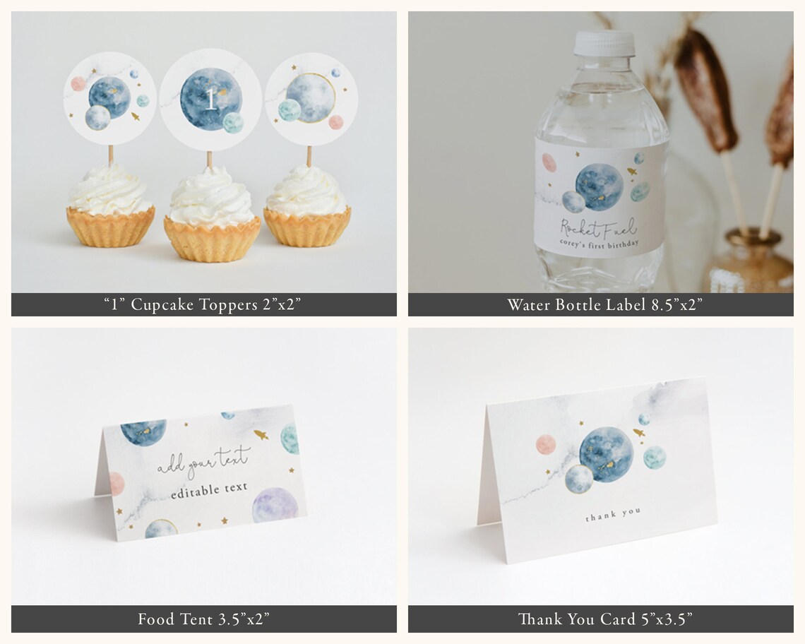 Space First Birthday Party Bundle First Trip Around the Sun - Etsy