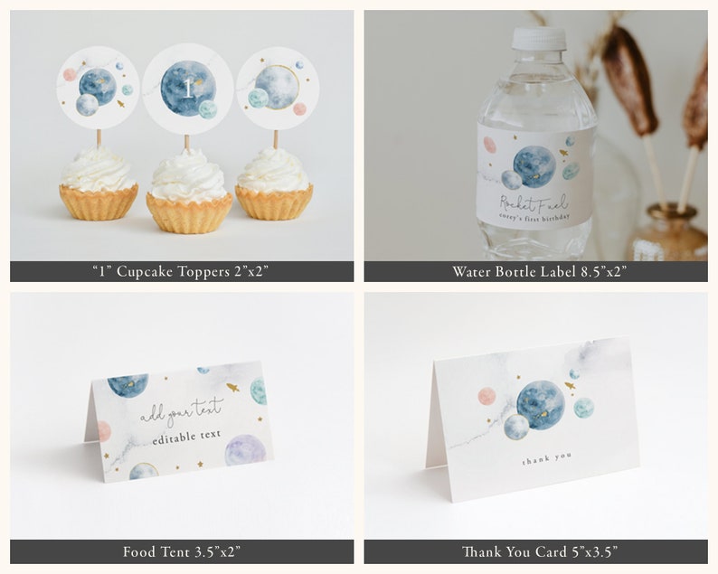 Space First Birthday Party Bundle First Trip Around the Sun - Etsy