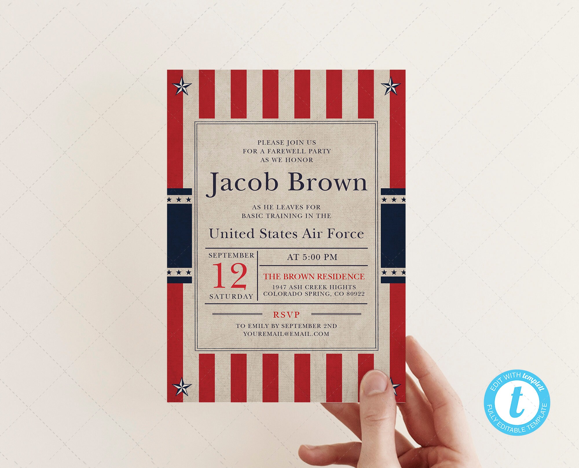 Military Farewell Party Invitation