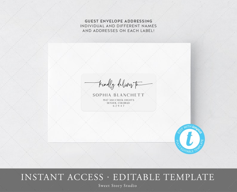 2x4 Address Label Template Envelope Address Digital File Etsy
