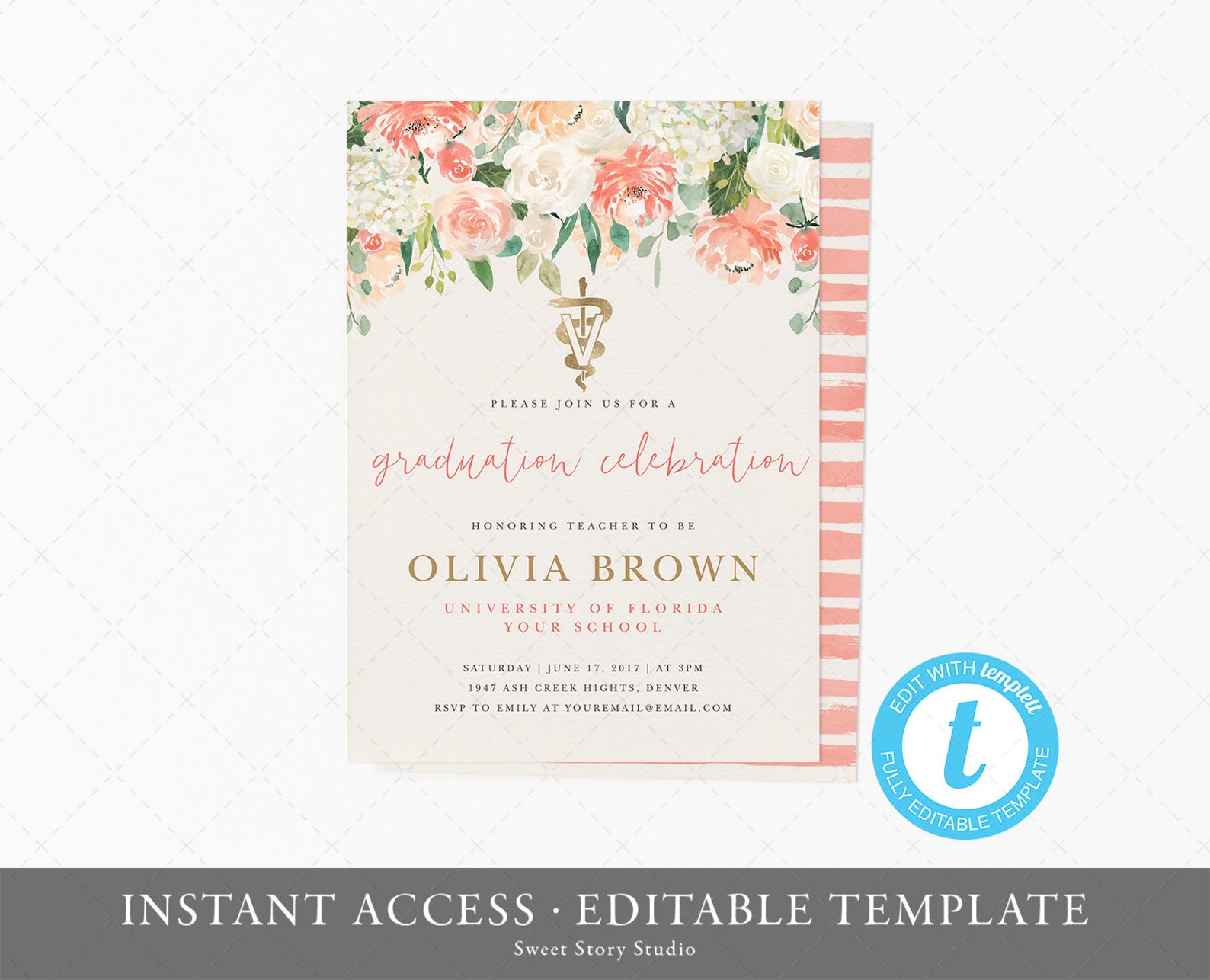 Veterinarian Graduation Invitation Card Vet Graduation - Etsy