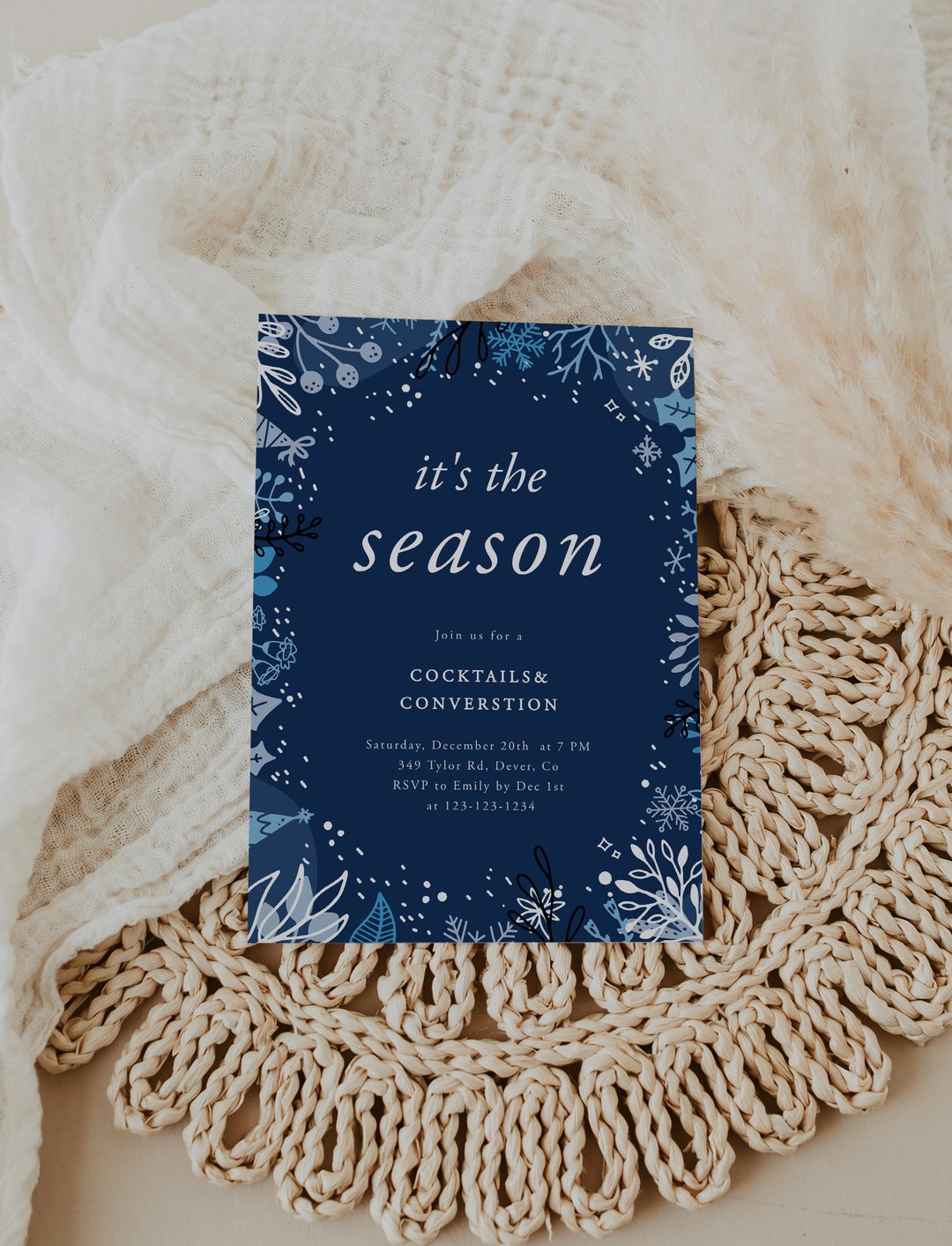 Winter Theme Invitation, Holiday Party Invite, Holiday Celebration ...