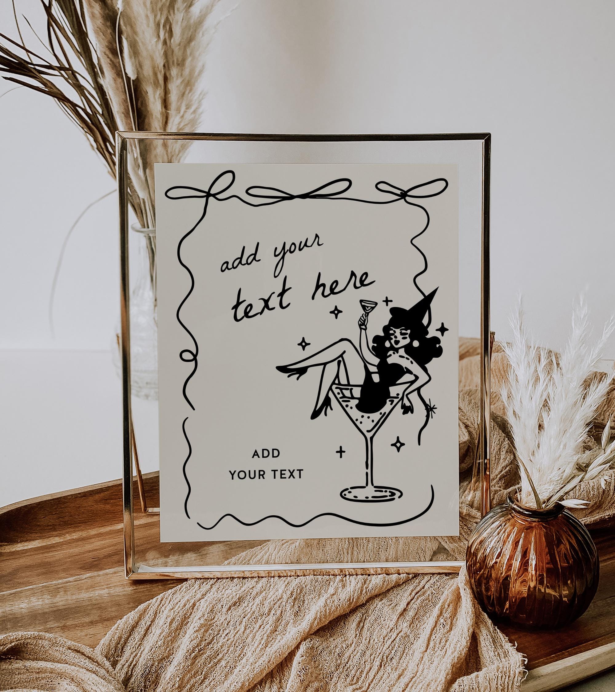Editable Halloween Party Sign: Costume Party Welcome, Drink up Witches ...