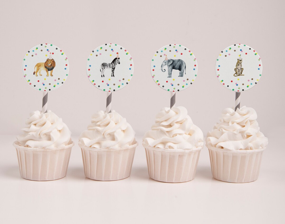 Party Animals Birthday Cupcake Topper (printable Digital File) | DC205 ...