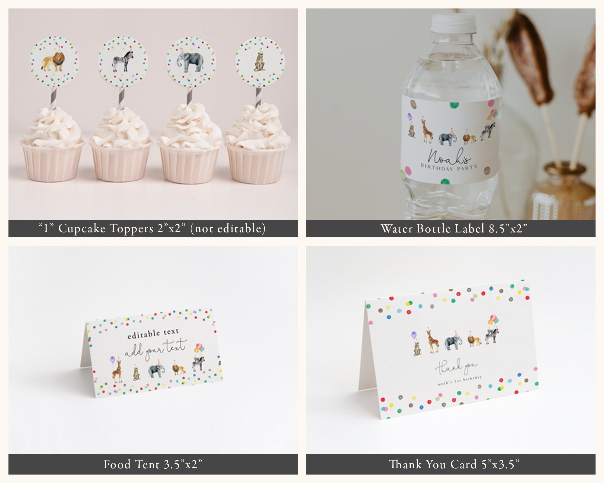 Party Animals First Birthday Party Bundle Wild One Animals - Etsy