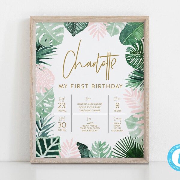 Tropical Birthday Signs - Etsy