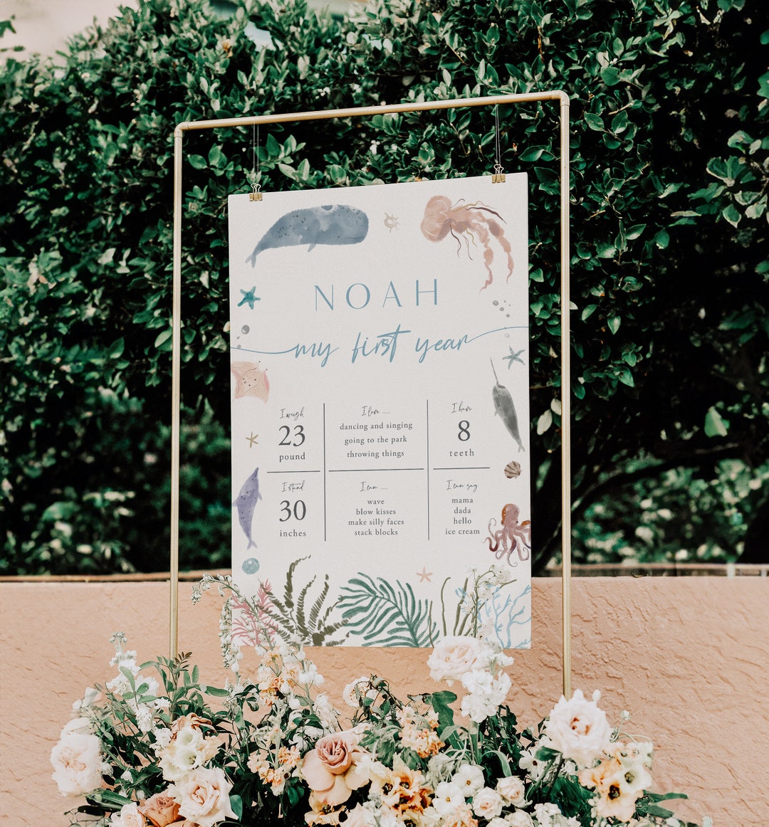 20x30 Under the Sea First Birthday Sign, Ocean, Beach Birthday One Year ...