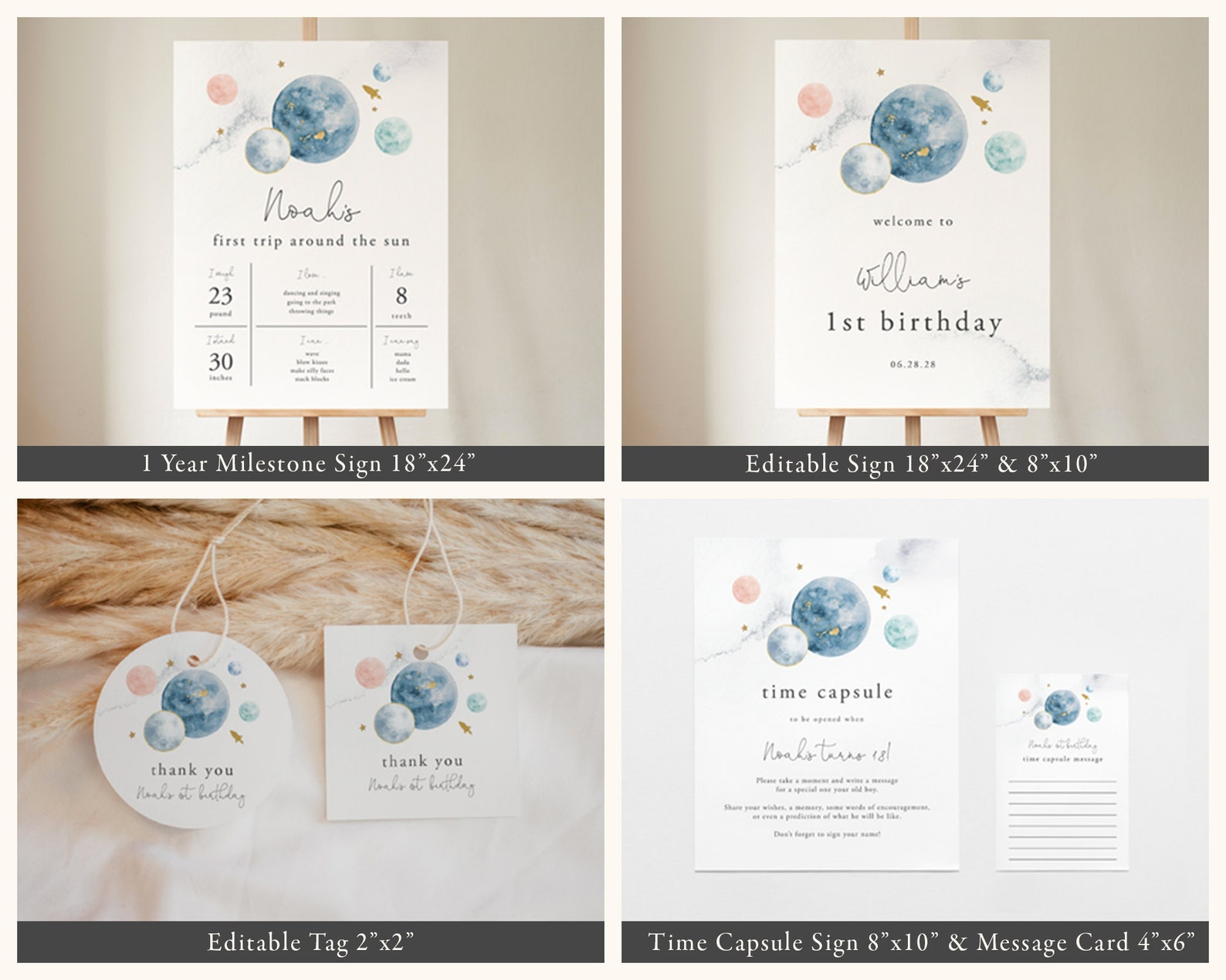 Space First Birthday Party Bundle First Trip Around the Sun - Etsy