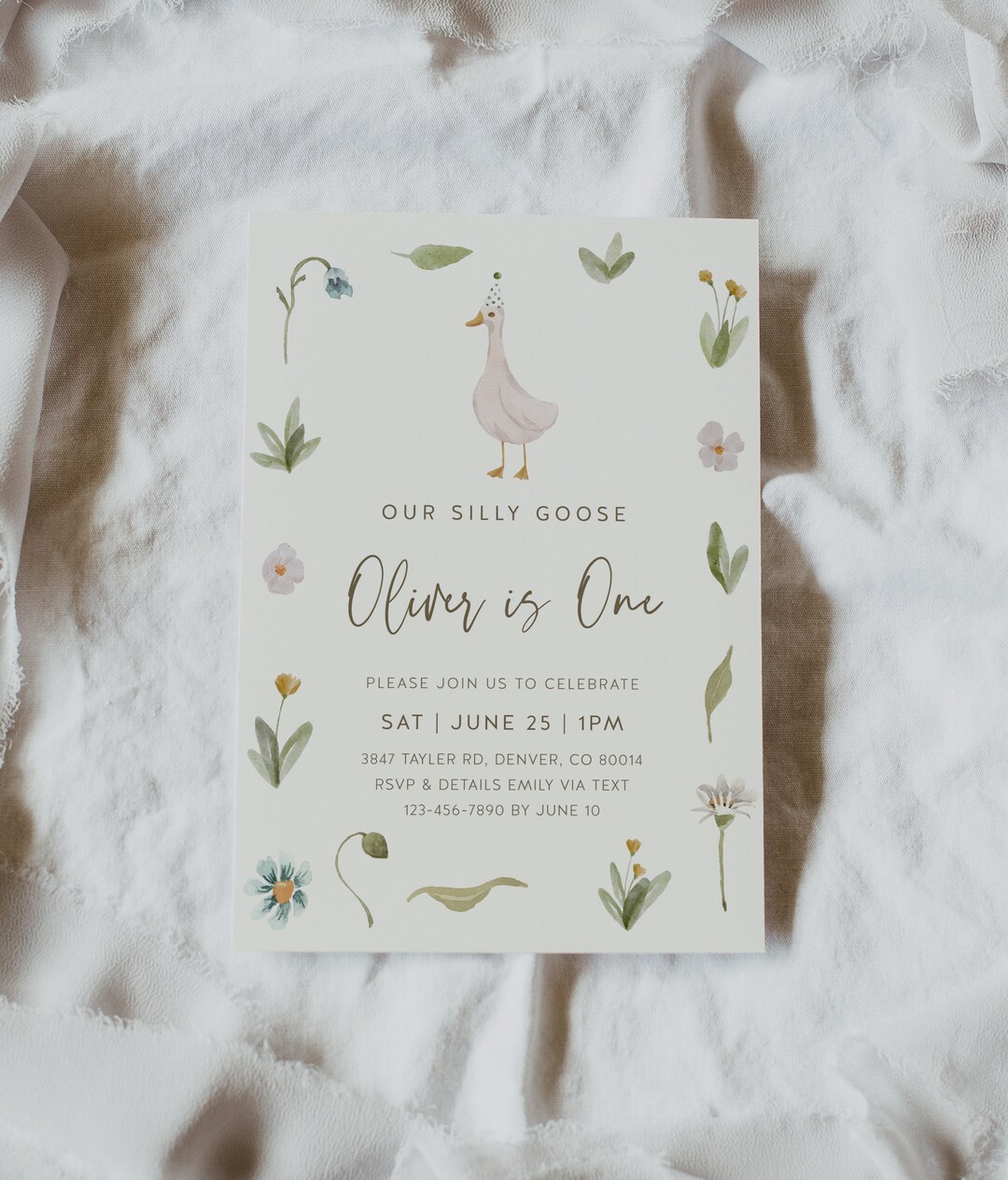 Goose Birthday Invitation, Silly Goose Birthday Invite, Vintage, Goose ...