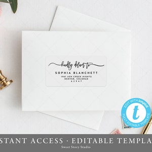 2x4 Printable Address Label Template | Instant Download, Templett ...