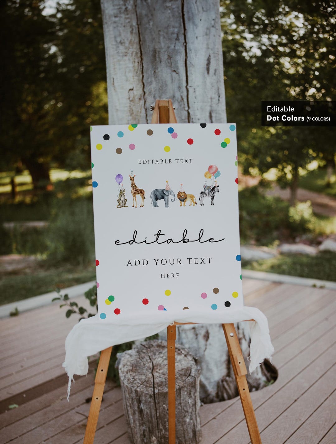 18x24 Sign Template, Editable Dot Colors, for Any Events, Party Animals ...