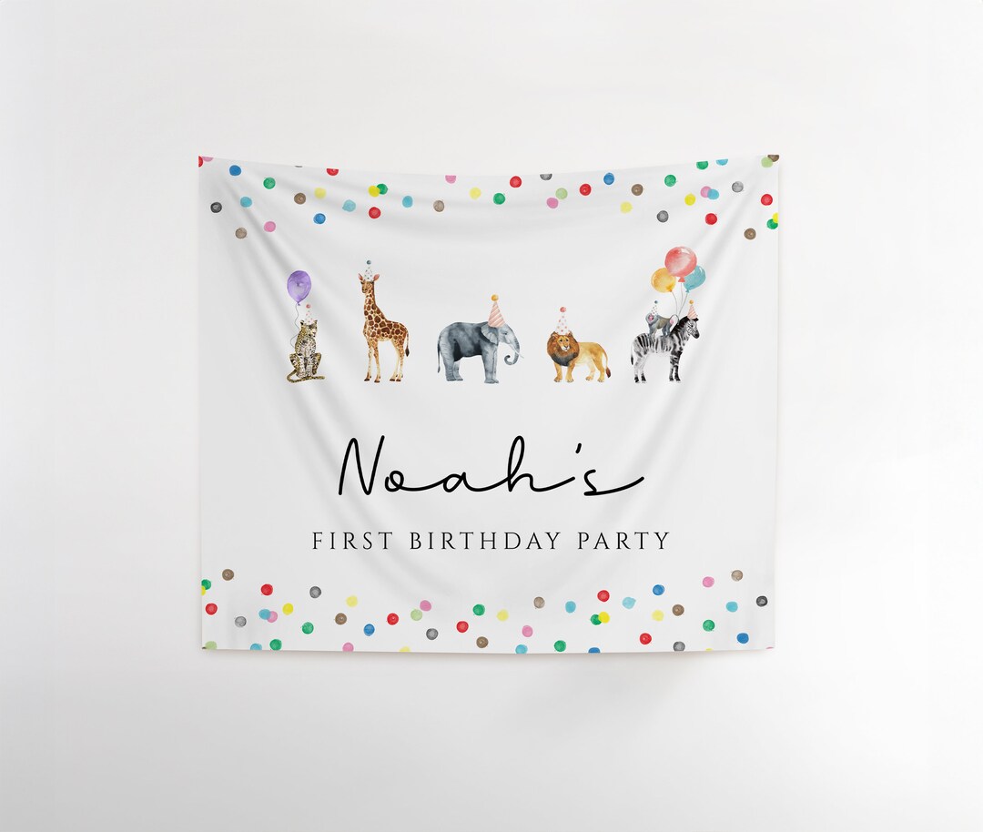 60"x50" Party Animals Backdrop Banner, Template, for Any Events, Party ...