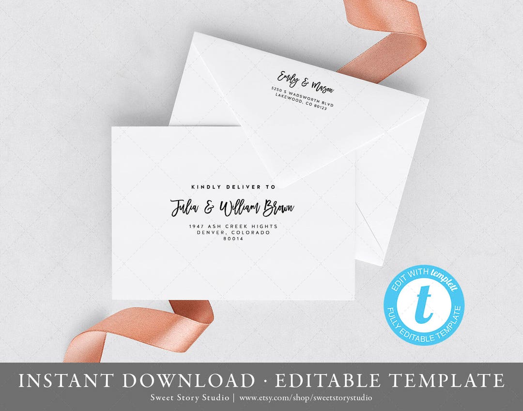 Printable Envelope Address Template, Fully Envelope Address, DIY ...