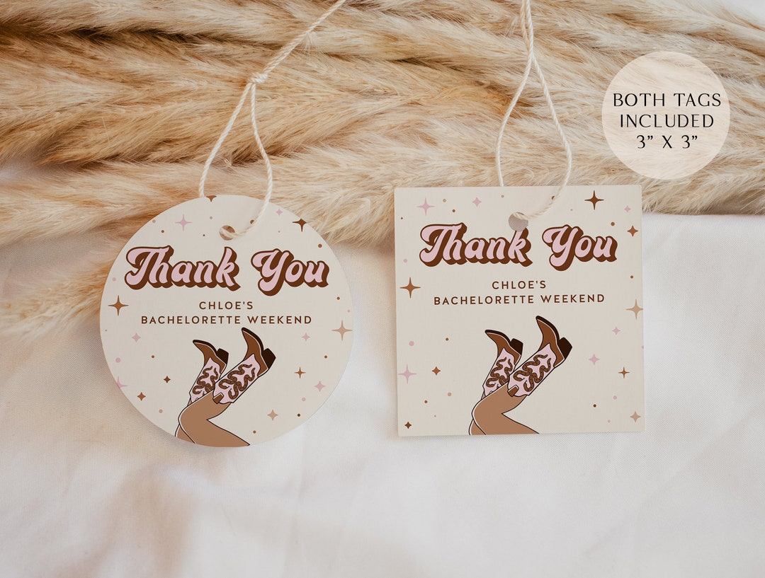 3x3 Rodeo Tag, Hang Tags, Thank You, Gift Tags, Sticker, Printable ...