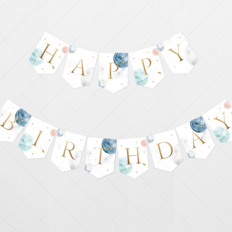 Galaxy Birthday Banner - Etsy
