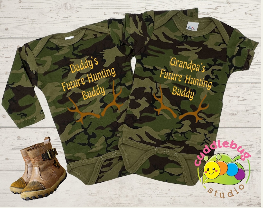 Baby Camo Outfit, Daddy's Future Hunting Buddy, Gift for Newborn Baby ...