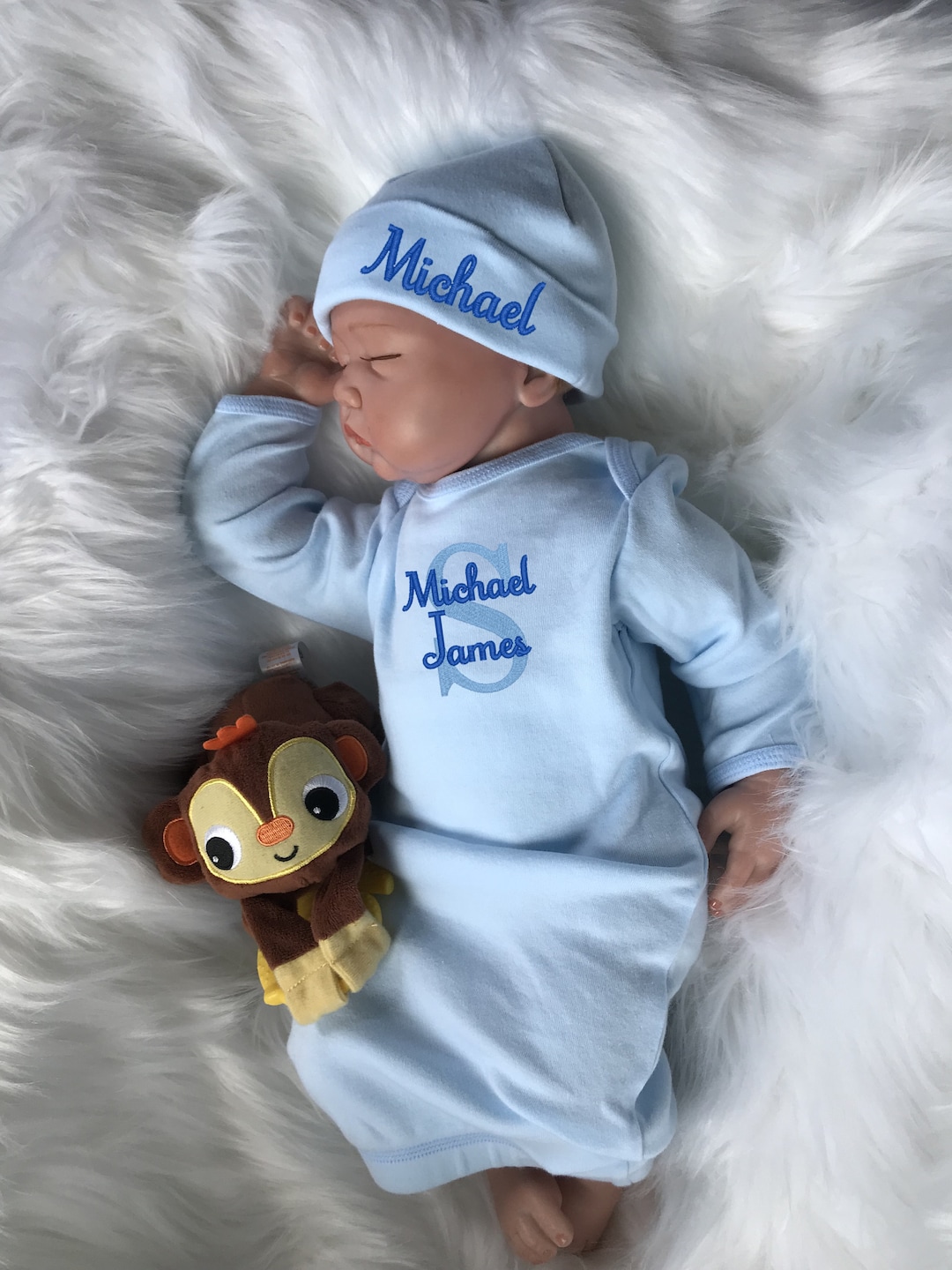 Personalized Baby Boy Outfit, Embroidered Monogram, Newborn Coming Home ...