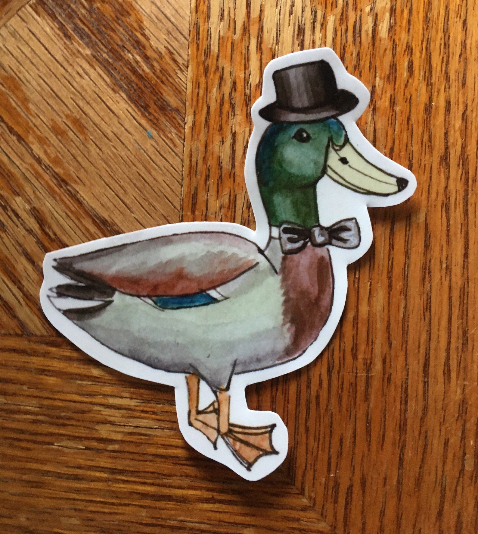 Dapper Duck Vinyl Sticker Duck With Hat and Bow Tie Laptop | Etsy