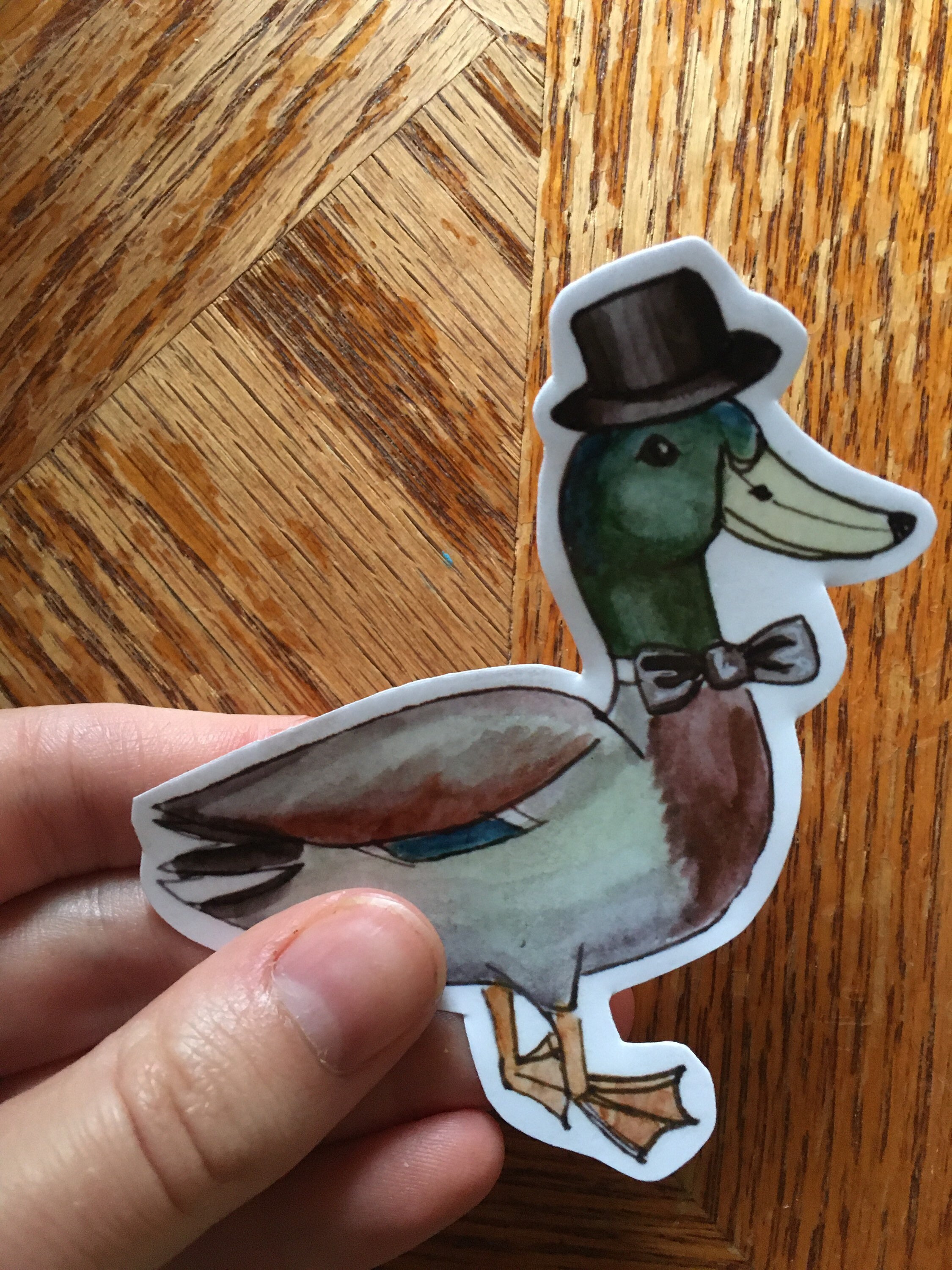 Dapper Duck Vinyl Sticker Duck With Hat and Bow Tie Laptop | Etsy