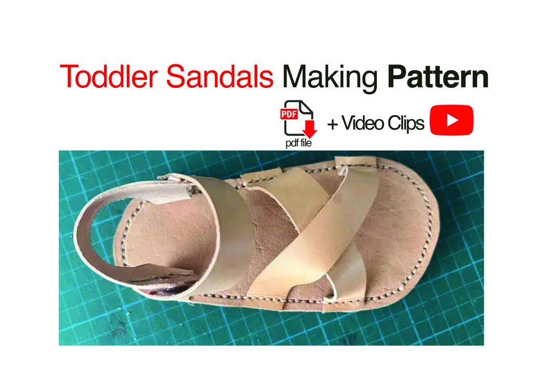 Toddler Leather Sandals Printable Pattern DIY Handcraft Shoemaking ...