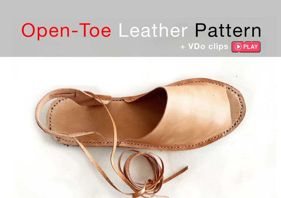 Open-toe Leather Sandals Printable Pattern DIY Customisable Shoemaking ...
