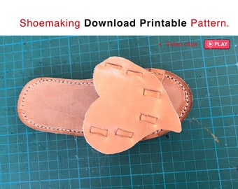 Leather Sandals Printable Pattern DIY Handmade Shoemaking Download ...