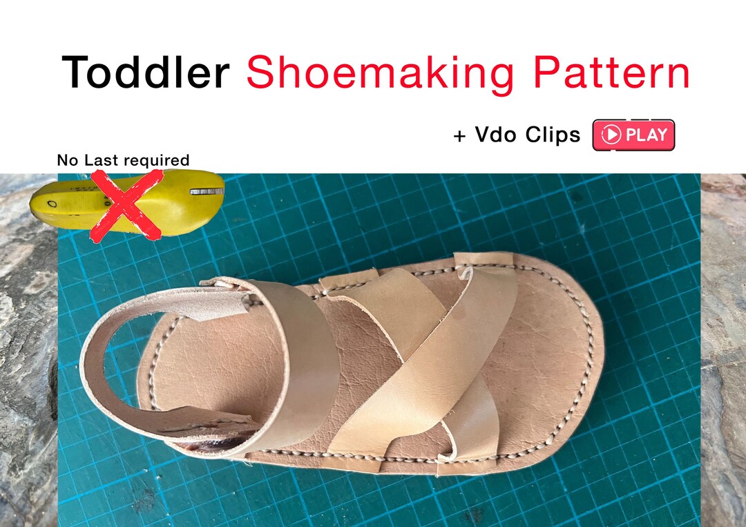 Toddler Leather Sandals Printable Pattern DIY Handcraft Shoemaking ...