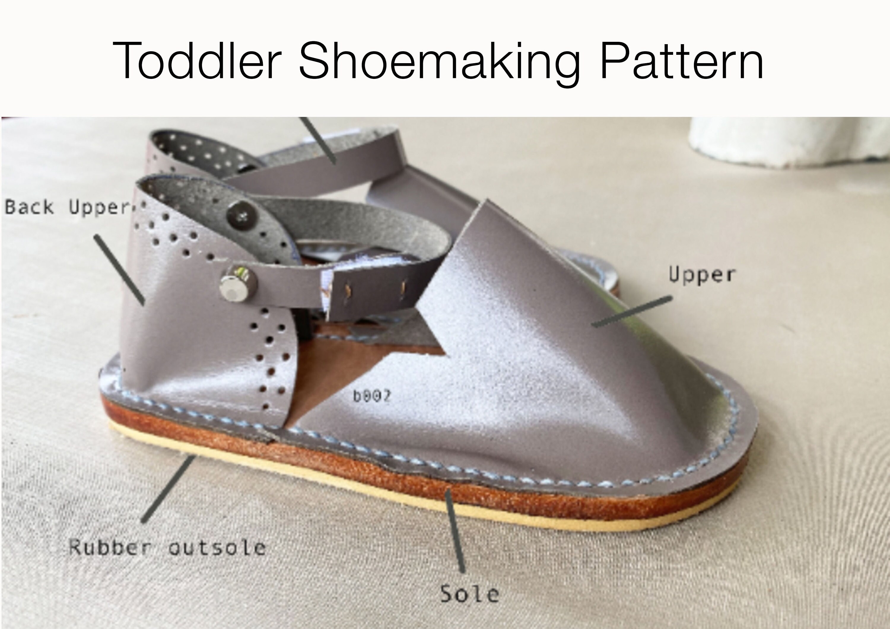 Toddler Leather Sandals Printable Pattern DIY Learn Shoemaking Download ...