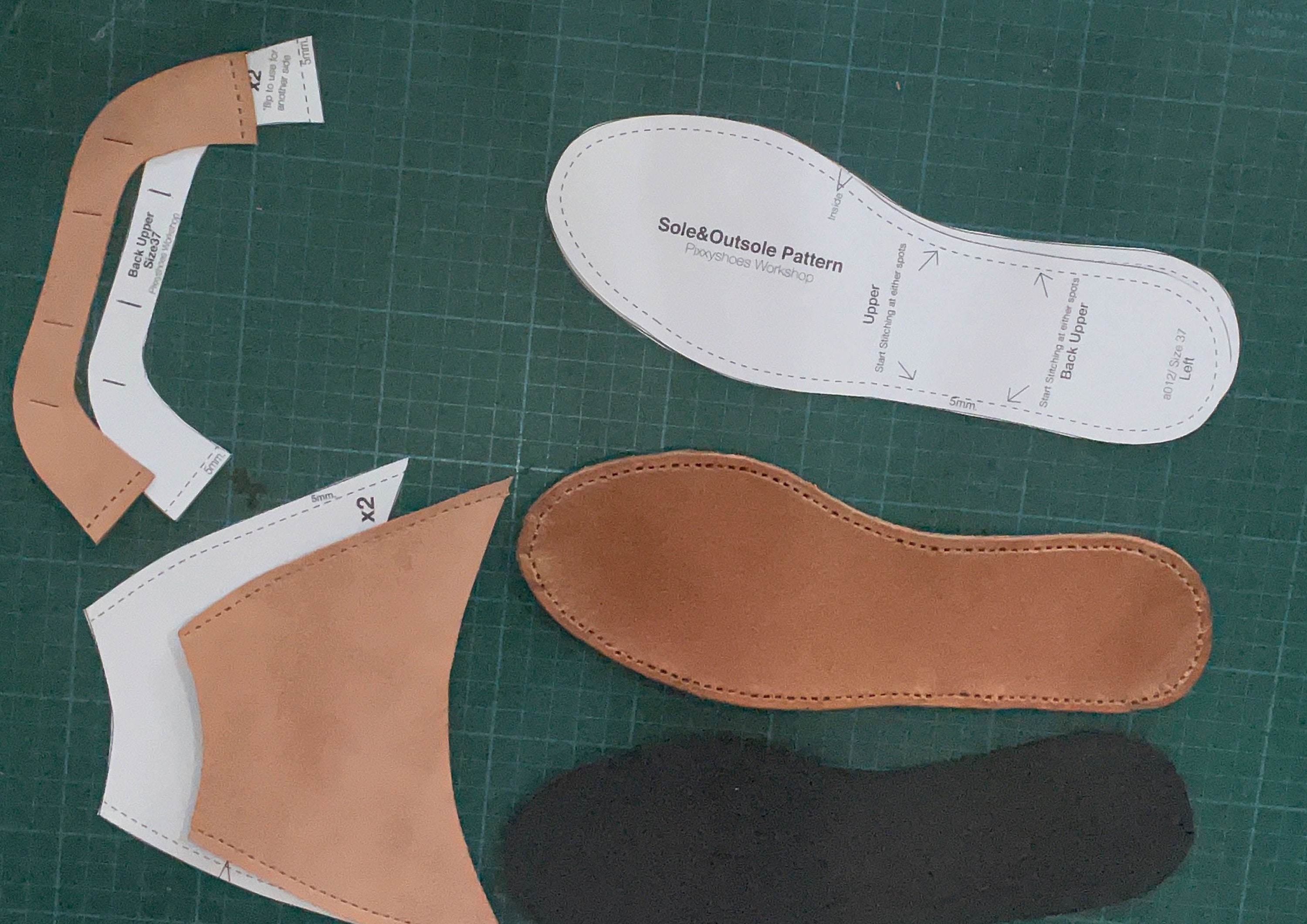 Open-toe Leather Sandals Printable Pattern DIY Customisable Shoemaking ...