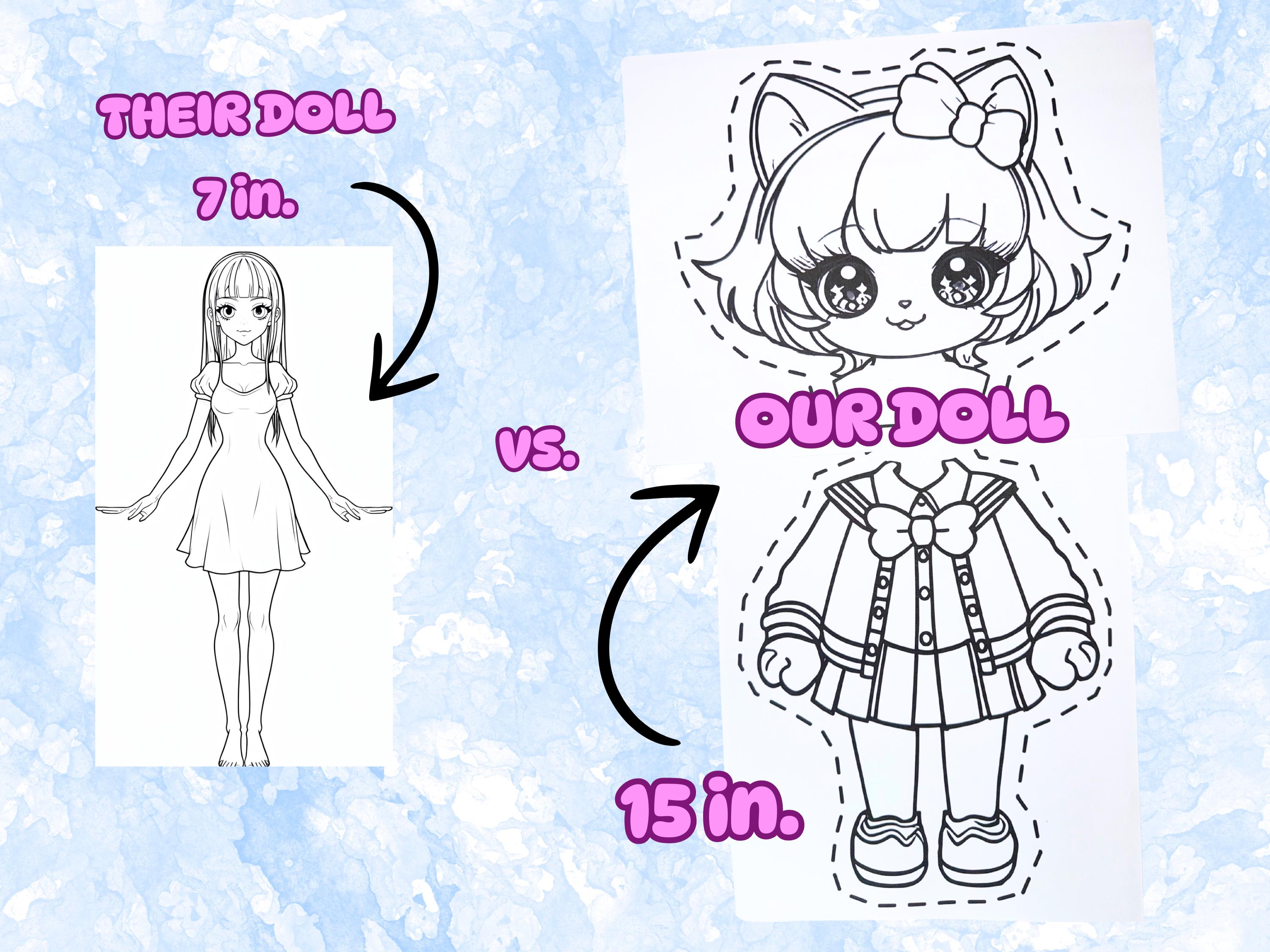 CAT-ALINA Paper Doll PRINTABLE- Kids Craft Activity- Cat Coloring Page ...