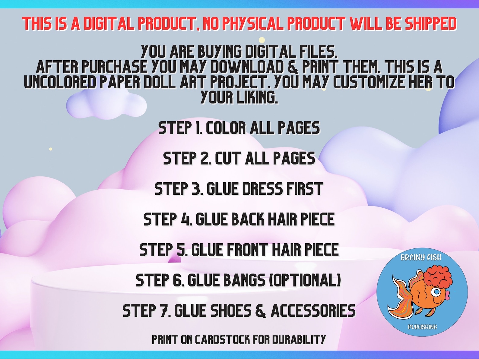 Printable Paper Doll- Uncolored Digital Pdf Instant Download- Toca Boca ...