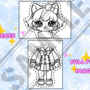 CAT-ALINA Paper Doll PRINTABLE- Kids Craft Activity- Cat Coloring Page ...