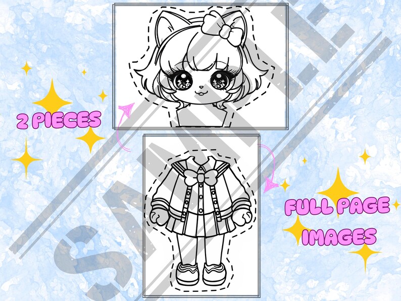 CAT-ALINA Paper Doll PRINTABLE- Kids Craft Activity- Cat Coloring Page ...